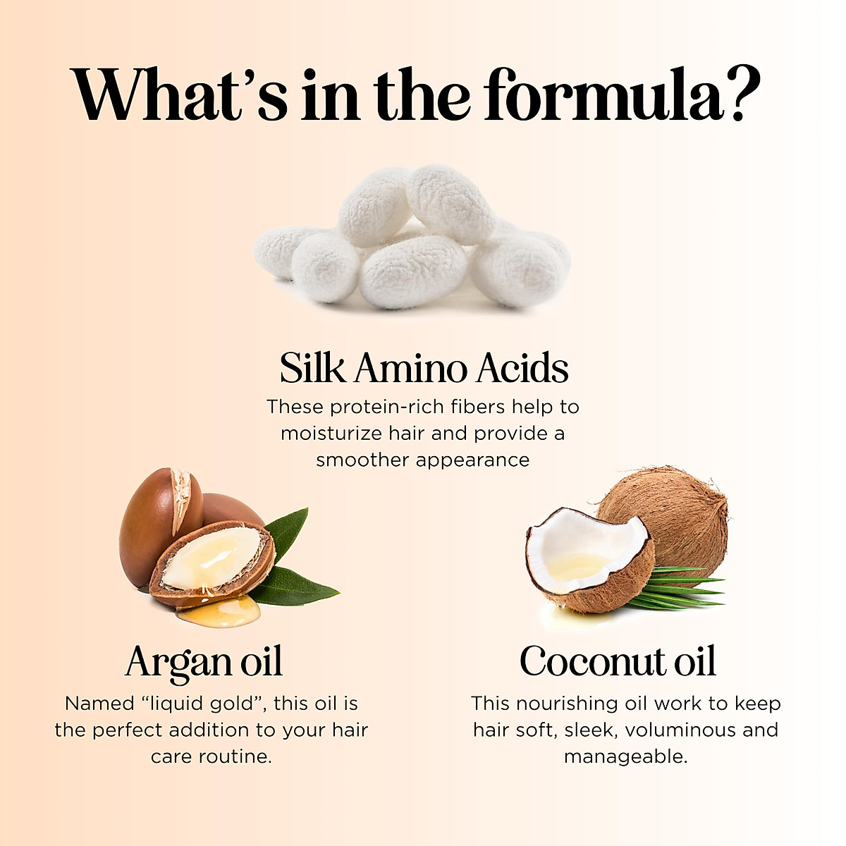 Hair Conditioner for Damaged Dry Hair - Silk Protein Conditioner for Dry Hair Frizz Control & Shine - Hydrating Conditioner for Curly Hair with Argan Oil and Hair Moisturizer for Dry Hair Care