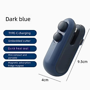 Mini Bag Sealer,Portable,Rechargeable Handheld Heat Vacuum Sealer,2 in 1 Sealer and Cutter, Portable Resealer Machine for Plastic Bags Food Storage Snacks Freshness，Magnetic attraction (White)