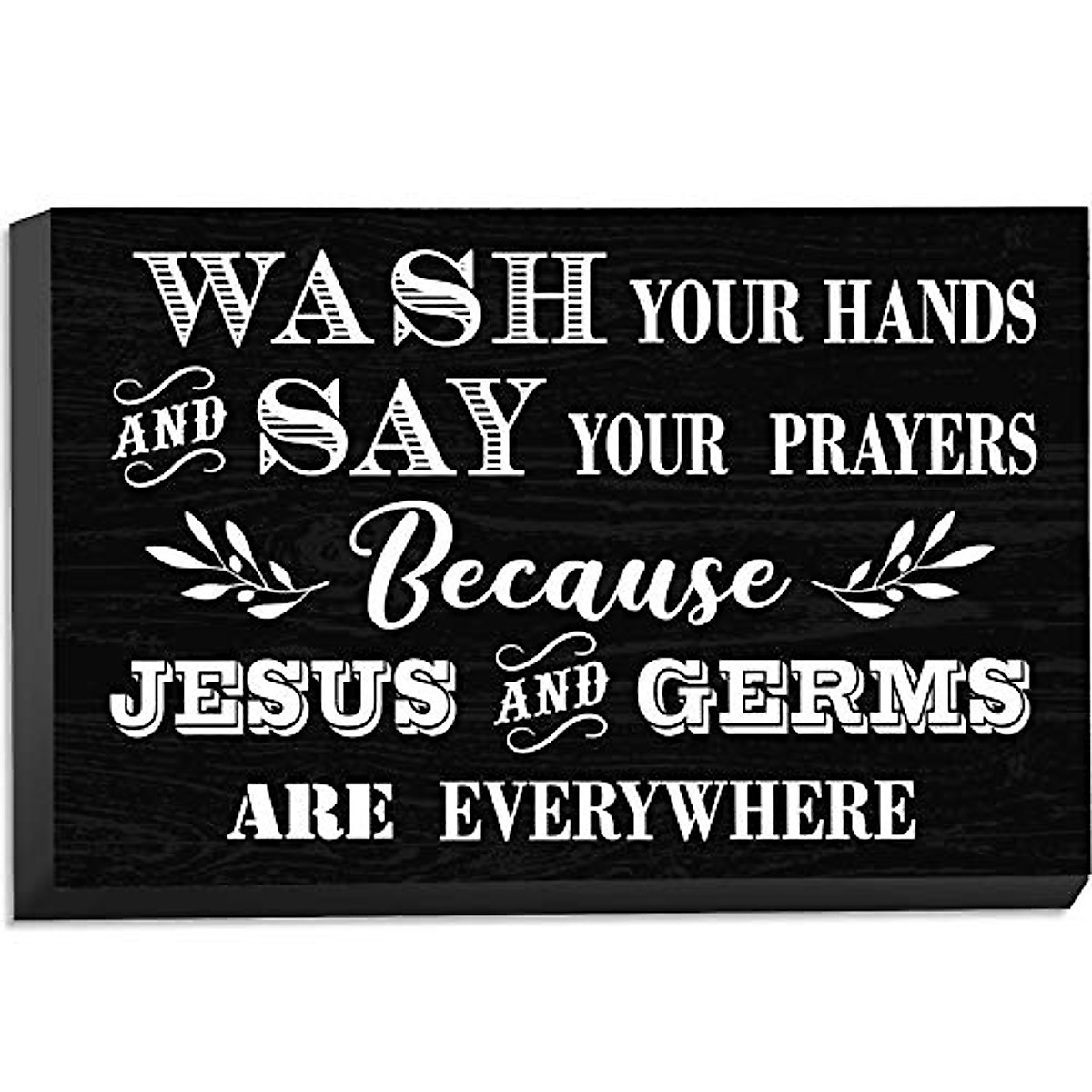 Jetec Farmhouse Bathroom Sign Wash Your Hands and Say Your Prayers Everywhere Rustic Wooden Wall Box Sign Funny Wall Plaque Table Decor for Home Room Office 7.87 x 5.1 Inch