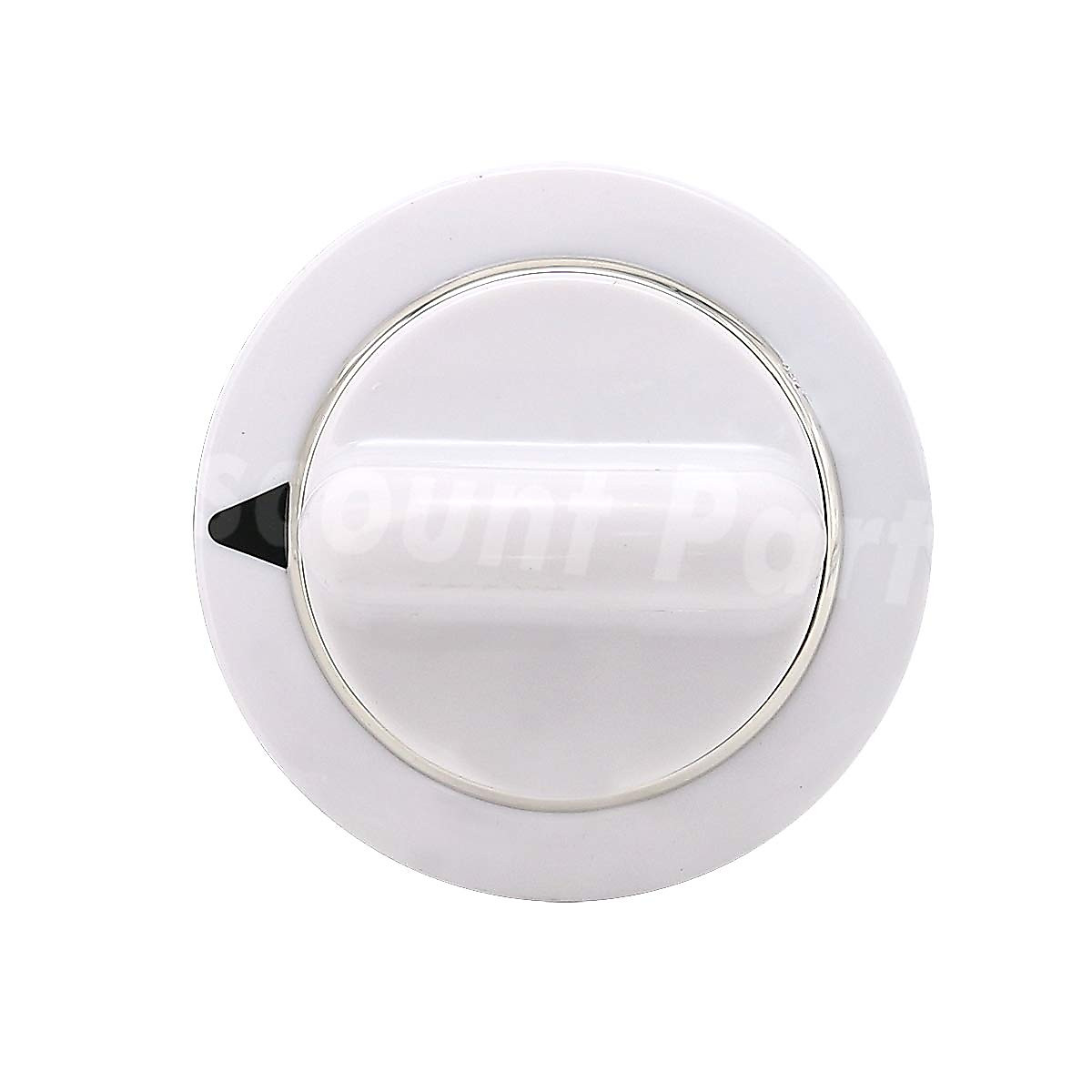 WE1M654 Dryer White Timer Control Knob with Metal Ring for General Electric GE Kenmore Sears RCA Hotpoint Dryer, Replaces AP3995088, 1264290, AH1482197, EA1482197, 212D1726