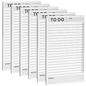 6 Pack To Do List Notepads, Daily Reminder Checklist (8.5 x 5.5 In, 60 Sheets Each)