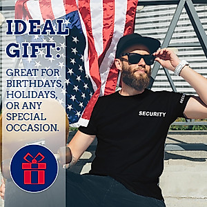 Security Guard Event Staff 2 - Two-Sided Event Staff Shirt Two-Sided American USA Flag On Arm Men Tees