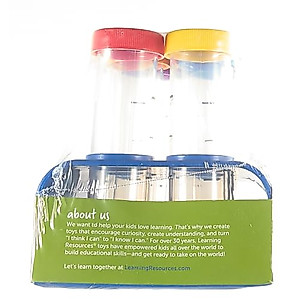 Learning Resources Primary Science Jumbo Test Tubes with Stand, Set of 6 Tubes, Ages 3+,Multi-color