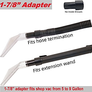 TunaMax Universal Work with All Shop Vacs with 2-1/2" & 1-7/8" &1-1/4" Three Adapters Extractor Attachment for Upholstery & Carpet Cleaning & Auto Detailing