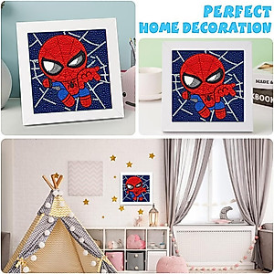 Cartoon Diamond Art Painting Kits for Kids with Frame,Cartoon Diamond Art for Kids Ages 4-8-12,Easy Kids Gem Art Kit with Beautiful Package for Gift Home Wall Decor(7x7inch)