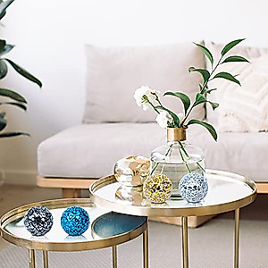 8 Pieces Mosaic Glass Orbs Balls Mosaic Sphere Glass Globe Decorative Orbs Centerpiece Balls Decorative Glass Balls for Bowls Vases Dining Table Centerpiece Decor