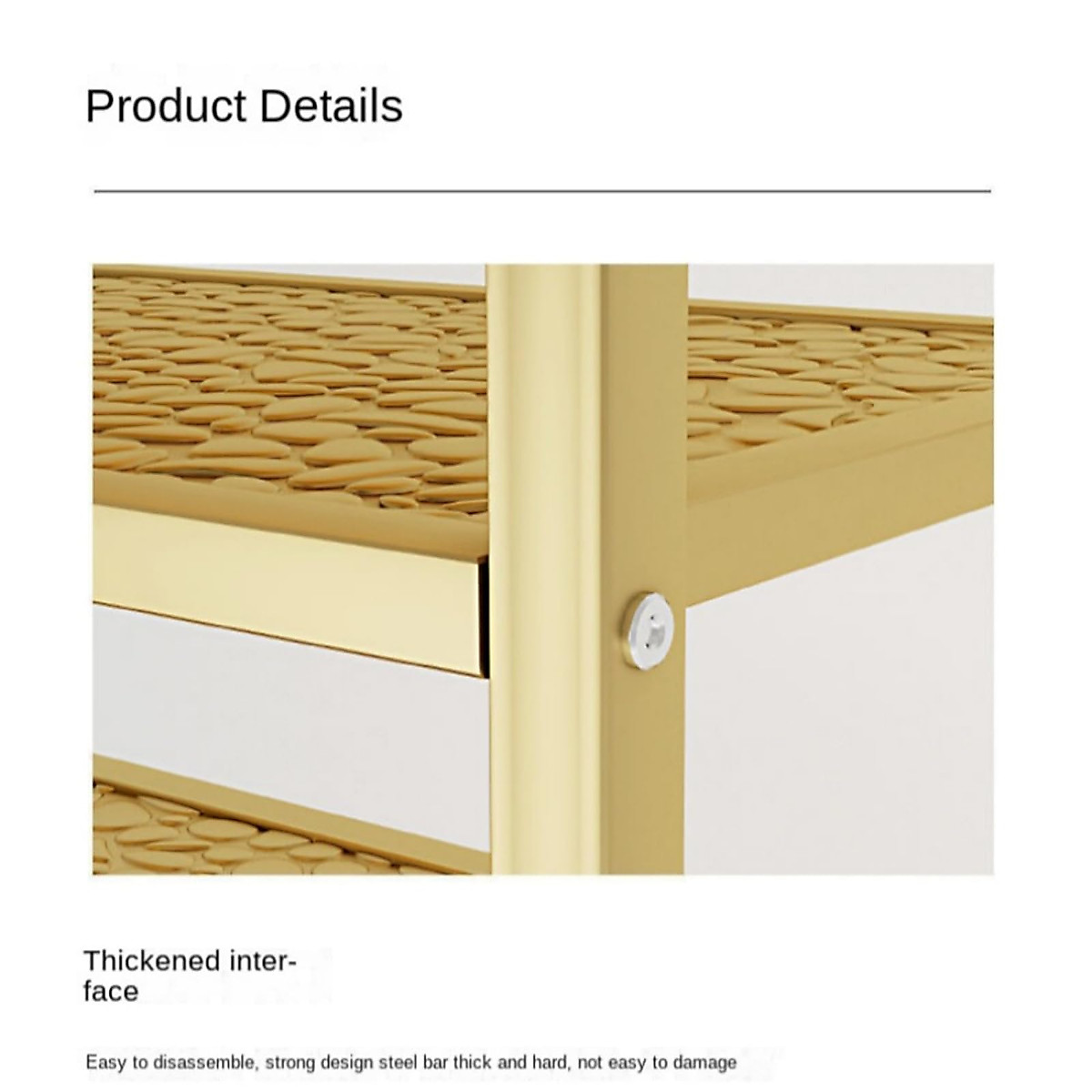 CBBZJY 3 Tier Metal Shoe Rack Organizer Vertical Design Entryway Storage Cabinet for Entrance or Kitchen Small and Narrow Free Standing Gold