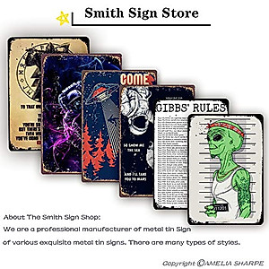 AMELIA SHARPE Tin Sign Vintage NCIS Gibbs' Rules Metal Sign Wall Decoration Home Bar Garage Man Cave Art Sign 12" X 8"