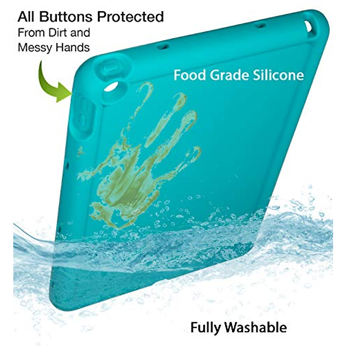 BobjGear Bobj Rugged Tablet Case for iPad 10.2 inch - 9th Gen (2021), 8th Gen (2020), 7th Gen (2019) Kid Friendly (Terrific Turquoise)