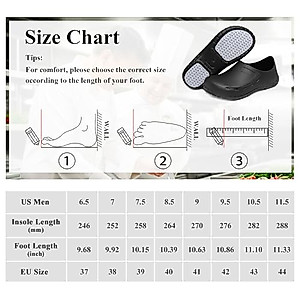 Haifago Men Non Slip Chef Shoes, Waterproof Oil Resistant Kitchen Work Clogs, Food Service Shoes for Restaurant Black