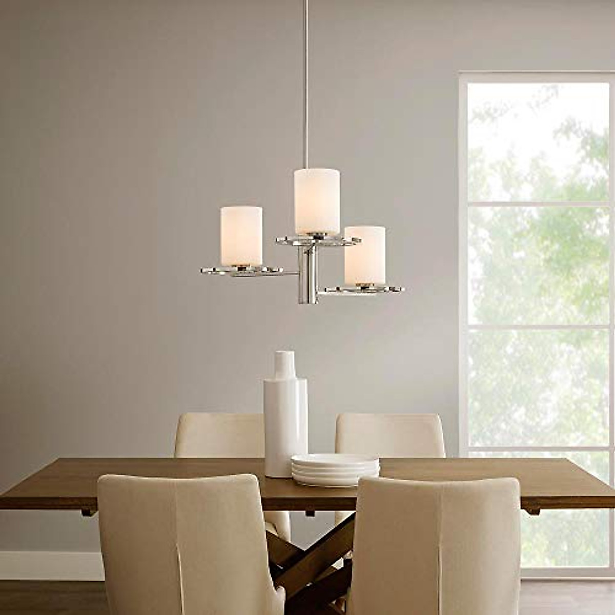 Home Decorators Collection 27263 3-Light Polished and Brushed Nickel Chandelier