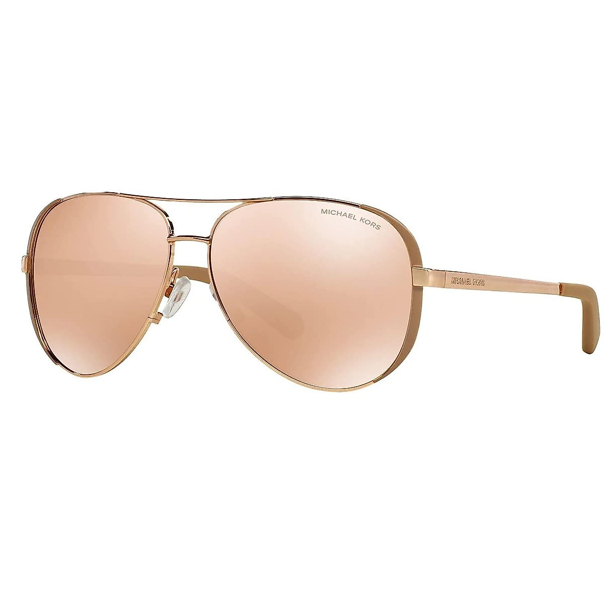 Michael Kors MK5004 CHELSEA Aviator 1017R1 59M Sunglasses For Women + BUNDLE With Designer iWear Eyewear Kit (Rose Gold/Taupe/Rose Gold Flash)