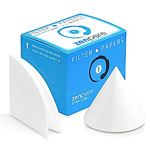 12.5 cm Quadrant-Folded Filter Paper, Pre-Folded disks, Qualitative Grade 1 - ZENPORE Medium Flow 125 mm (50 Discs)