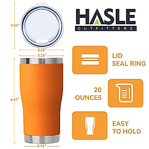 HASLE OUTFITTERS 20 oz Tumbler Bulk, Stainless Steel Tumblers with Lid, Vacuum Insulated Tumbler, Double Wall Powder Coated Cup, coffee mugs, Orange, 1 Pack