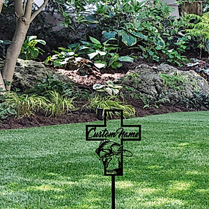 Custom Cemetery Stake Fisher Memorial Fisting Stake Outdoor Sign Custom Metal Garden Sign with Stakes, Custom Garden Name Sign, Yard Decor, Gardener Decor