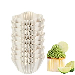CHEFMADE Square Cupcake Liners - 300 Count, Non-Stick White Paper Liners for Baking Candy and Cupcakes, Food-Grade Standard Size Square Baking Cups
