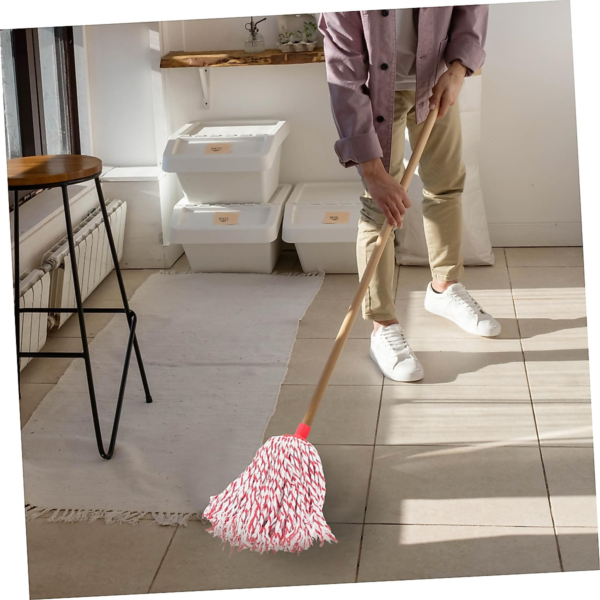 OSOLADY Mop Supplies Rope Mop Head Moop Sponge Mops Cloth Mop Head Floor Mops Commercial Mop Head Shower Squeegee Replacement Mop Head Floor Mop Household Wet & Dry Mops Plastic