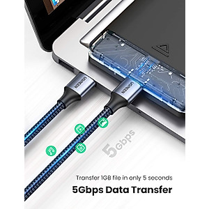 UGREEN USB 3.0 A to A Cable 3FT USB to USB Male to Male Nylon Braided Type A to Type A Cable Compatible with Hard Drive Enclosures DVD Player Laptop Cooler