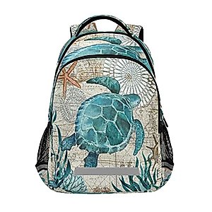 Ocean Sea Turtle Backpacks Travel Laptop Daypack School Book Bag for Men Women Teens Kids