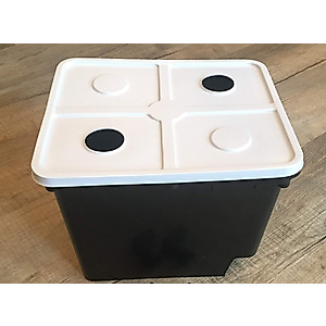 Dutch Bucket Lid, Hydroponic, 2 x 1-3/4" Holes, 12" x 10", White - 10 Pack