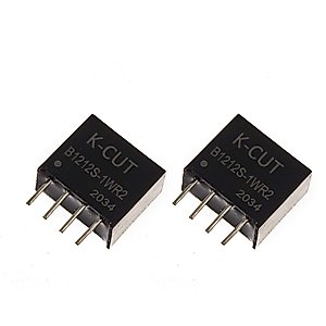 Bridgold 2pcs B1212S-1WR2 B1212S DC/DC Converter Input 12V Output 12V Isolation Power Supply Module Step Down High Efficiency Module Receivers，1W