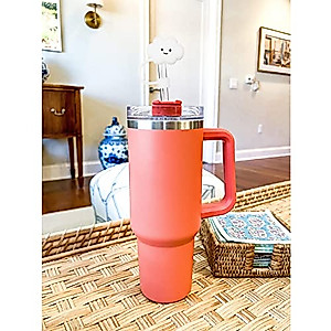 10mm Straw Cover, 4pcs Straw Covers Cap for Stanley Cup 40 oz 30 oz Food Grade Silicone Cute Large Straw Topper Straw Tips Cover Protector Plugs for Stanley Tumblers Cup for Stanley Cup Accessories