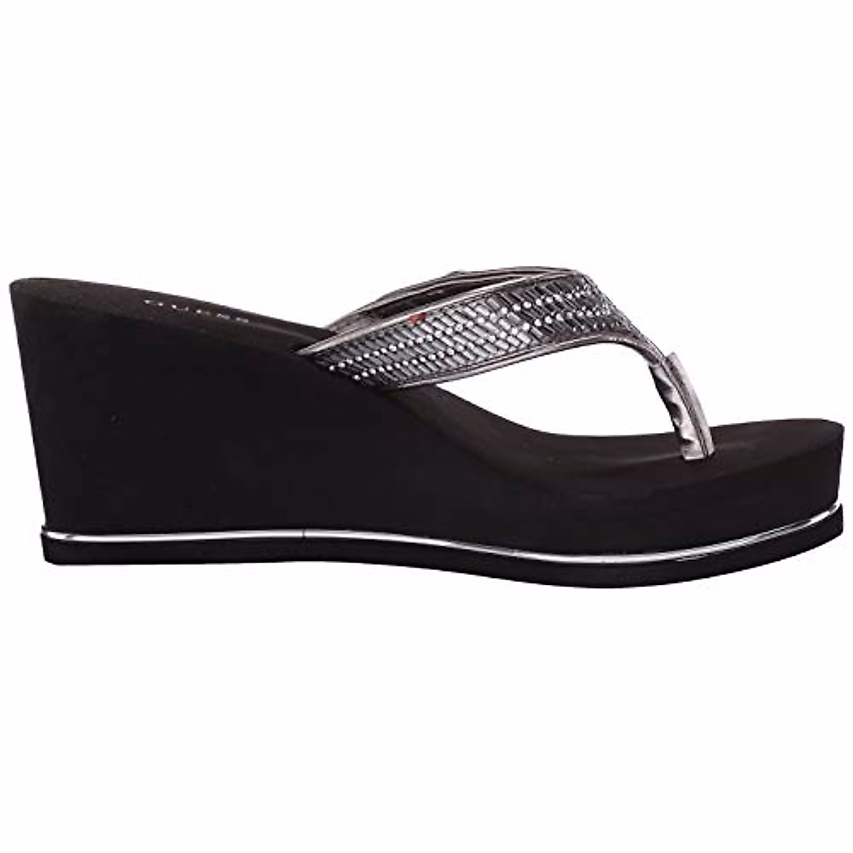 GUESS Womens Sarraly Flip-Flop, Pewter 179, 8 US