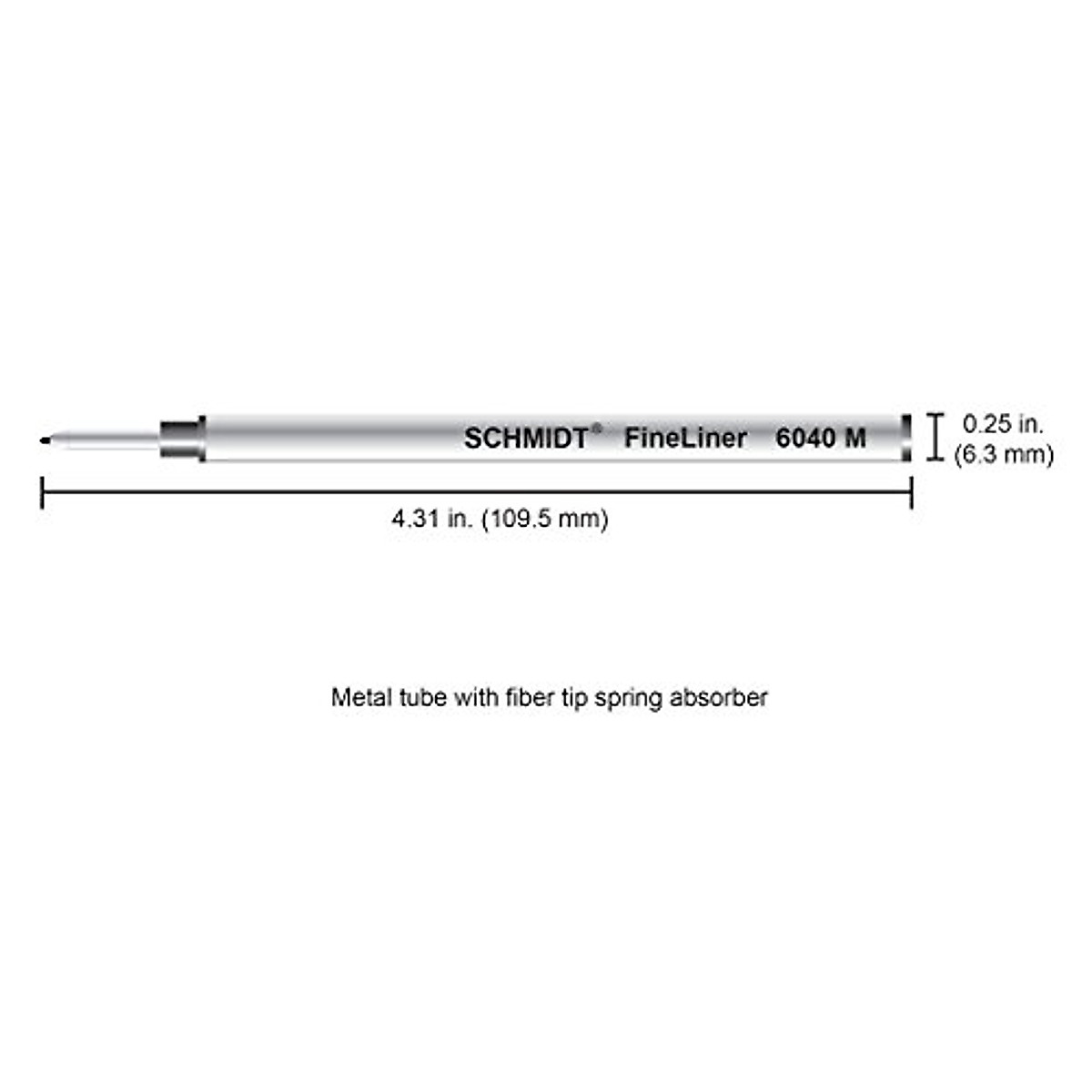 SCHMIDT 6040 Fineliner with Spring Loaded Refill 1.0mm, Point Blue, 2 Pack Blister (SC58118)