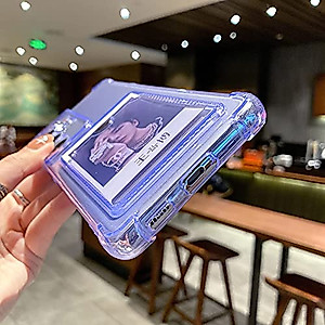 Tuokiou Clear Wallet Phone Case for Samsung Galaxy S21 Ultra 5G Upgrade Clear Card Slot Case Slim Fit Protective Soft TPU Shockproof with Cute Card Holder for Samsung Galaxy S21 Ultra 6.8 inch (2021)