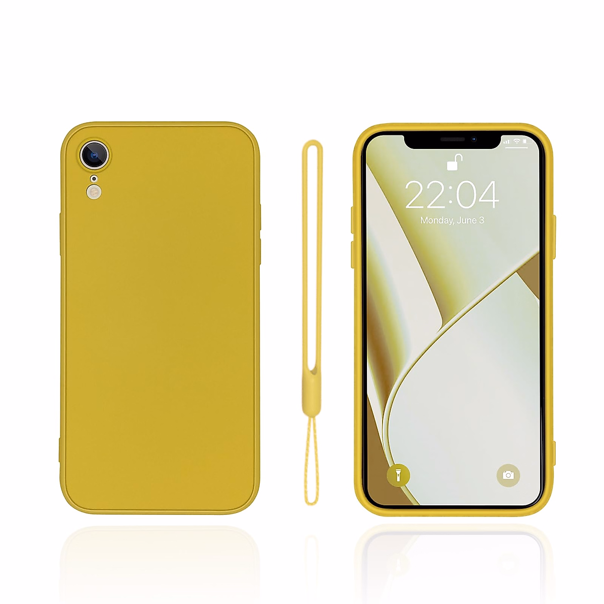 mbestor Compatible with iPhone Xr Case, Upgraded Full Protection Case iPhone Xr with Wrist Strap(Yellow)