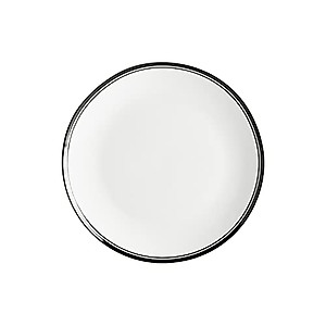 10 Strawberry Street Café Stripe 16 Piece Coupe Dinnerware Set, Black