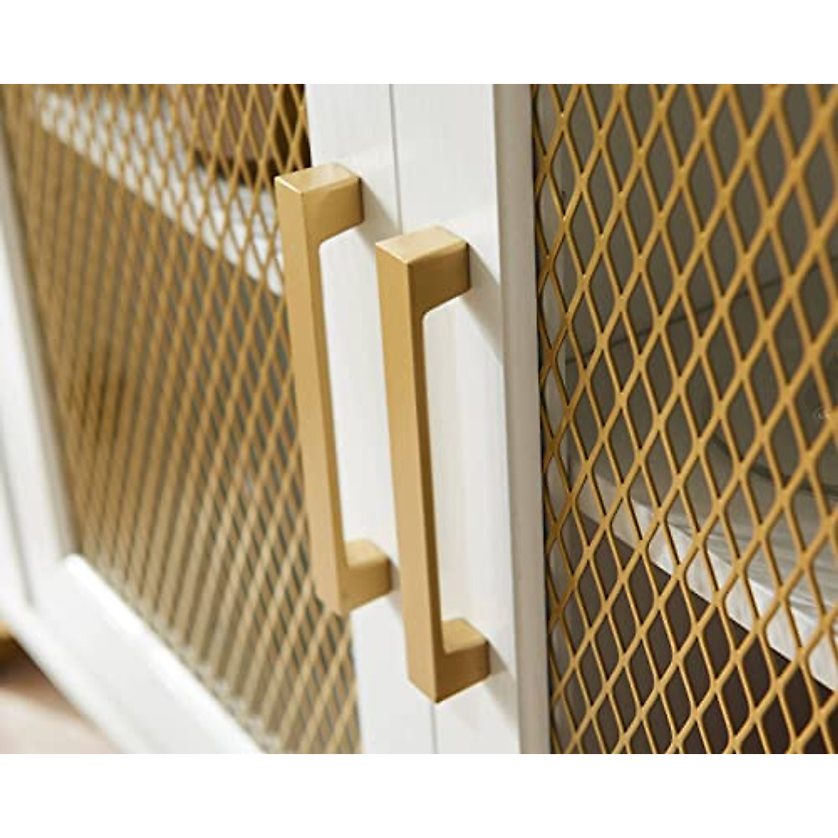 Home Source White Accent Bar Cabinet with Mesh Door