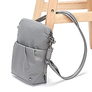 Pacsafe Women's Citysafe CX Anti Theft Convertible Crossbody, ECONYL Gravity Gray