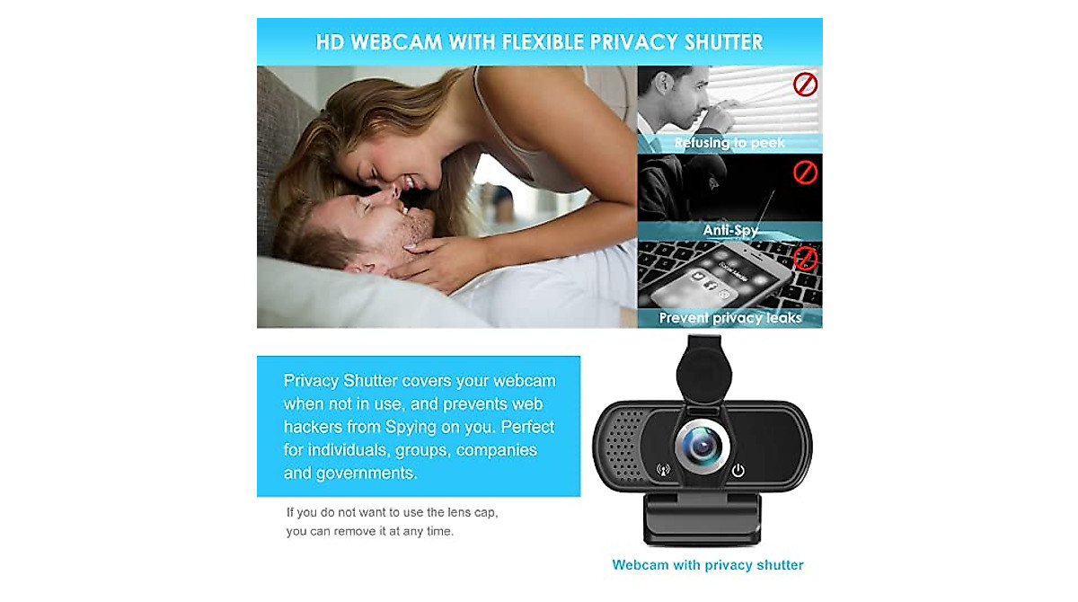 HD Webcam 1080P with Privacy Cover & Tripod - Pro Video Calling