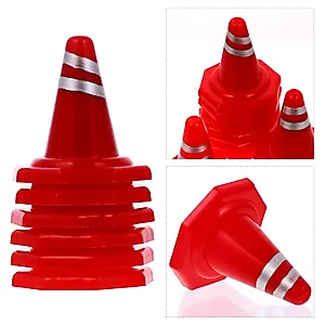Kisangel 10pcs Sandbox Barricades Plastic Plastic Cone Plastic Traffic Sign Simulation Roadblock Plastic Roadblock DIY Roadblock Sand Table Roadblock Simulation Road Cone DIY Traffic Sign