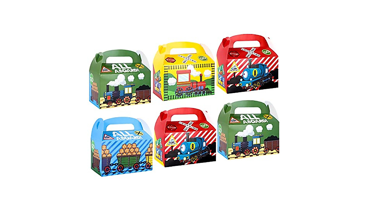 24pcs Train Crossing Party Gift Treat Boxes for Kids