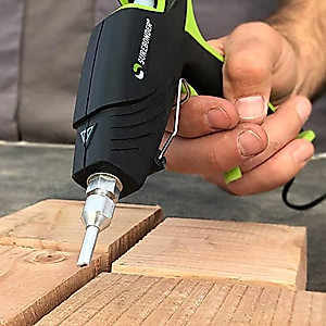 Surebonder Interchangeable Hot Glue Gun Nozzles - 4 Pack Includes Adapter, Small & Large Round Nozzles, Flat Nozzle - Made of Aluminum for Durability & Smooth Glue Flow