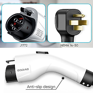 EV Charger Level 2, 32Amp 240V NEMA 14-50 Plug Electric Car Charger with 21 ft Cable, 10/16/24/32A Adjustable Portable J1772 EV Charger for J1772 EVs, PHEVs