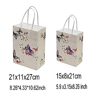 YYaaloa Gift Bags Kraft Paper Bags with Handle 8.26 x 5.9 x 3.15 inch Party Favor Bags for Baby Shower Kids Birthday Wedding Xmas Party Supplies (Pack of 30)