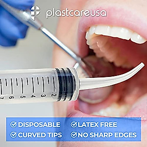 10 Disposable Curved Tip 12ml Dental Oral Dispensing 12cc Syringes (with Measurements) for Dental, Pets, Liquid