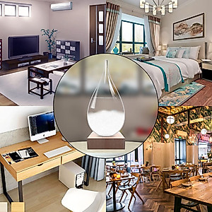 TOTPP Storm Glass Weather Station Weather Forecaster, Stylish and Creative Drop-Shaped Glass Barometer, Home and Office Decorative Glass Bottles, Christmas Gift (S),clear