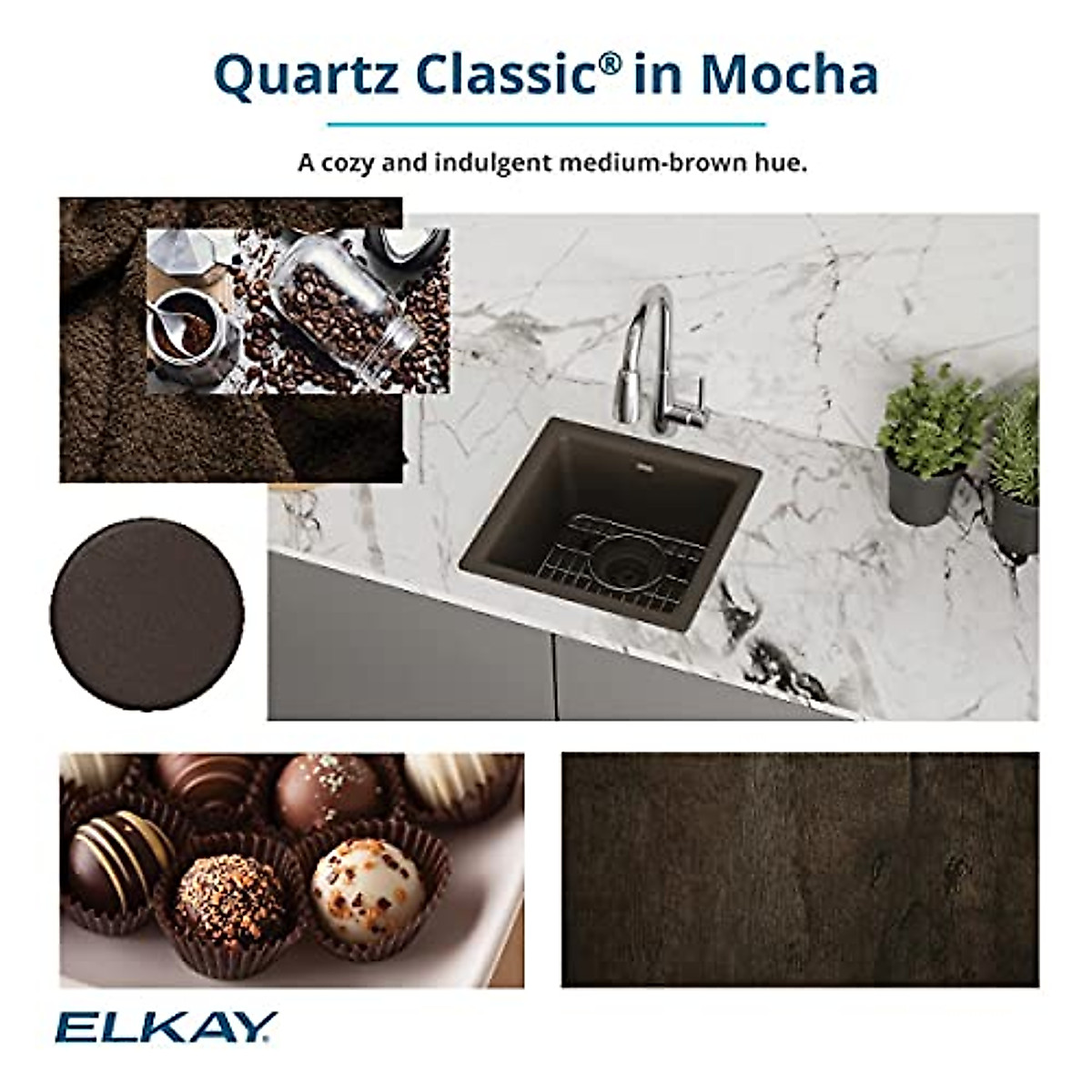 Elkay ELG13322MC0 Quartz Classic Mocha Single Bowl Drop-in Sink