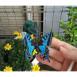 URTop 1Pcs Home Garden Decor Vibration Solar Dancing Flying Butterfly Artificial Fluttering Flying Simulation Butterfly Color Ranodm