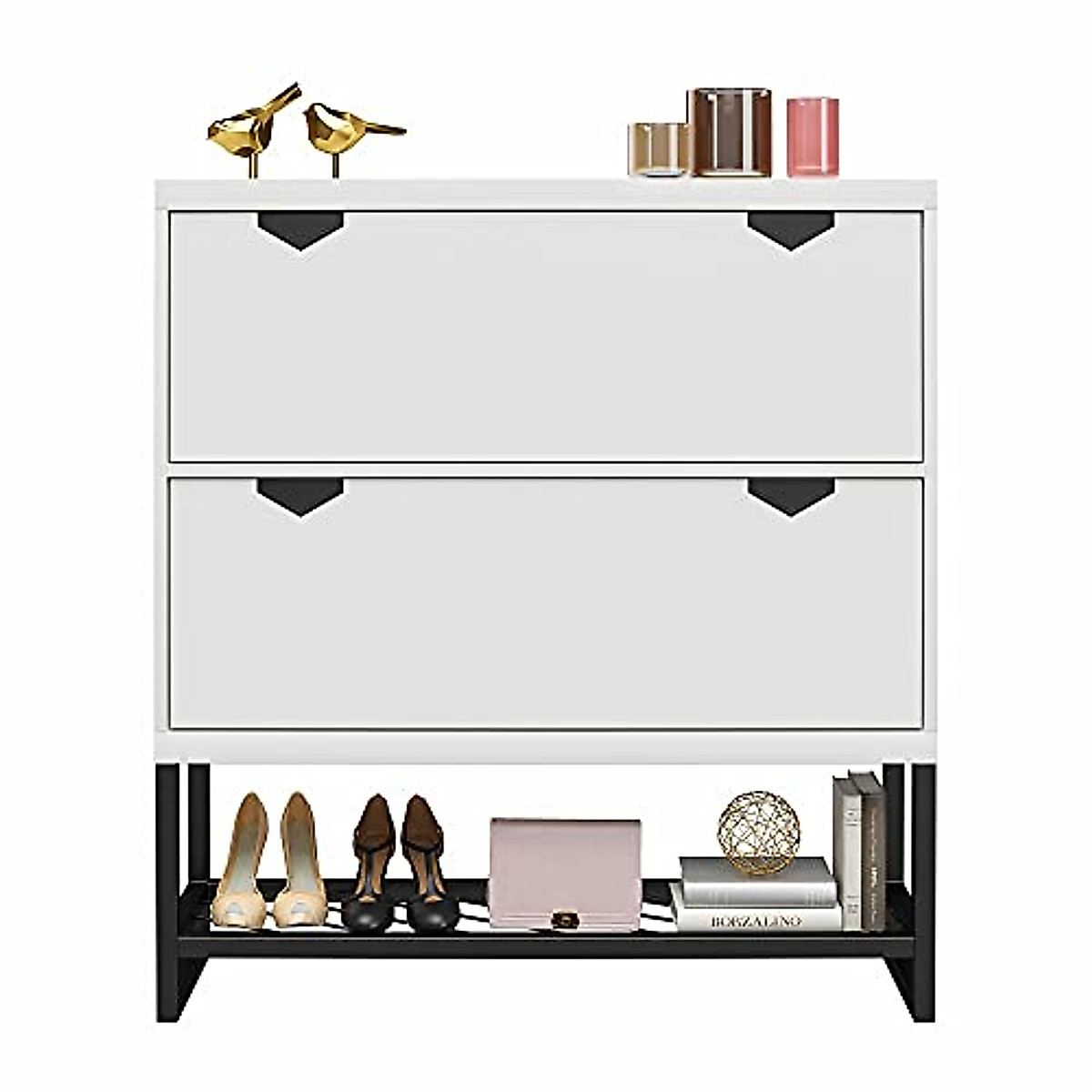 CosmoLiving by Cosmopolitan Brielle Entryway Shoe Storage, White