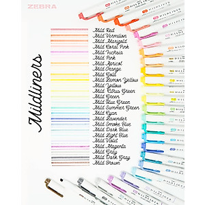 Zebra Pen 78525 Mildliner Double Ended Highlighter Set, Broad and Fine Point Tips, Assorted Ink Colors, 25-Pack