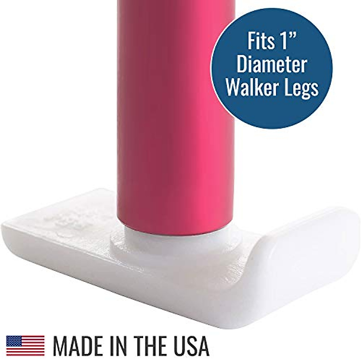 DMI Walker Ski Glides, Fit 1-Inch Legs, Eliminates Need To Lift Walker, 2 Count, FSA HSA Eligible