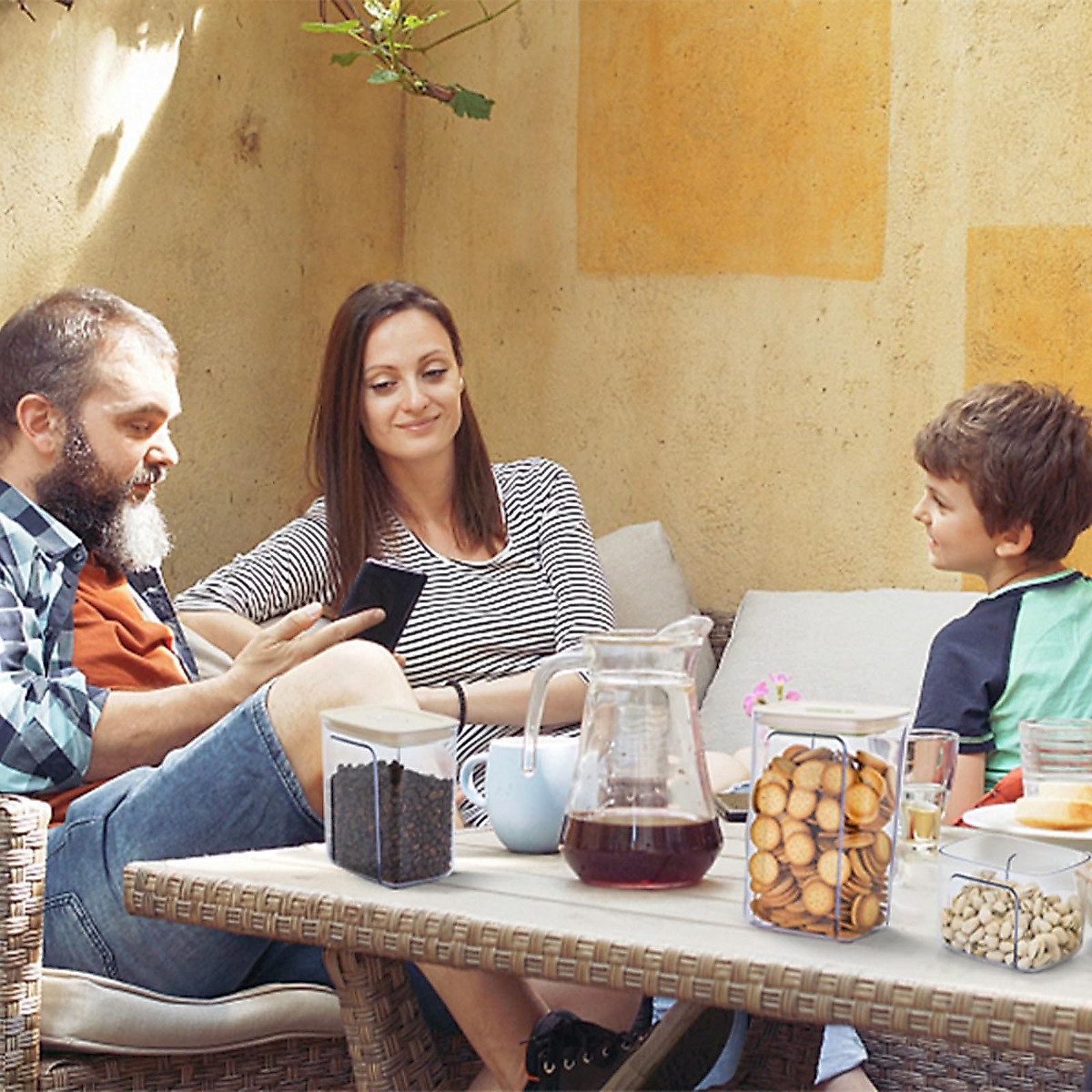 LivLab 600ML Storage Container Bin Rice Dispenser Food Cereal Container Bins Household (0.6L)