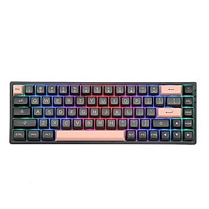 EPOMAKER 3068B Plus Black & Pink 65% Hot-Swap 2.4Ghz Wireless/Bluetooth/Wired Mechanical Gaming Keyboard with RGB Backlight, Double-Shot PBT Keycaps for Gamers/Mac/Win(CS Jelly Pink