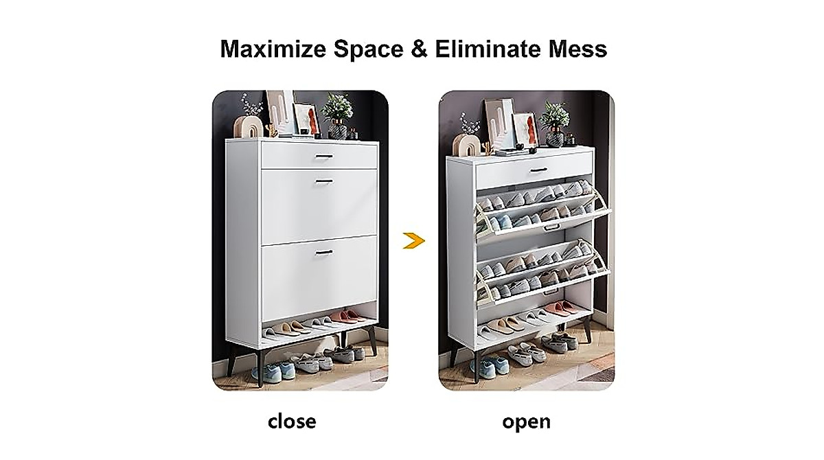 HANLIVES White Shoe Cabinet - Stylish Storage Solution