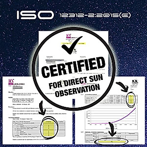 Soluna Solar Eclipse Glasses - CE and ISO Certified Safe Shades for Direct Sun Viewing - Made in the USA (10 Pack)